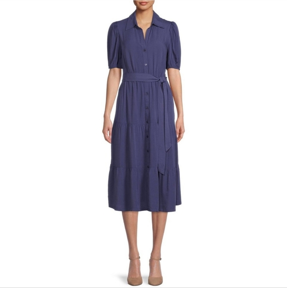 Time and Tru | Dresses | Time Tru Tiered Midi Shirt Dress | Poshmark